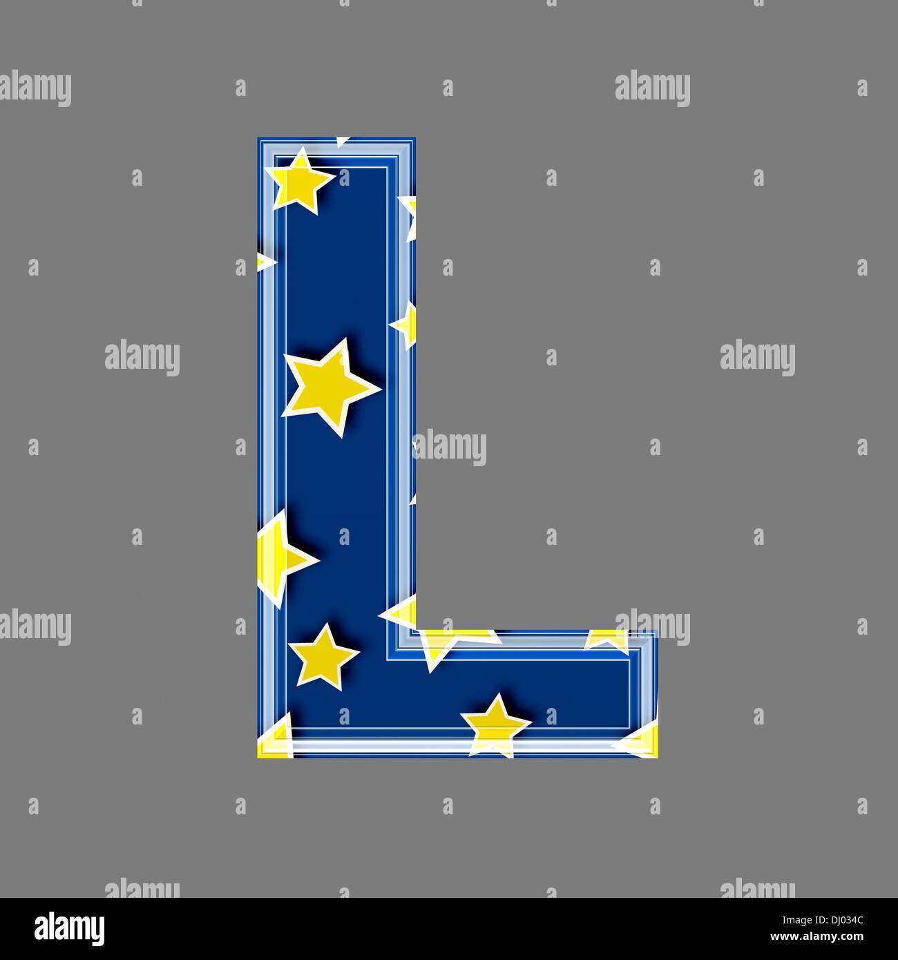 Three dimensional letter with star pattern - L Stock Photo - Alamy