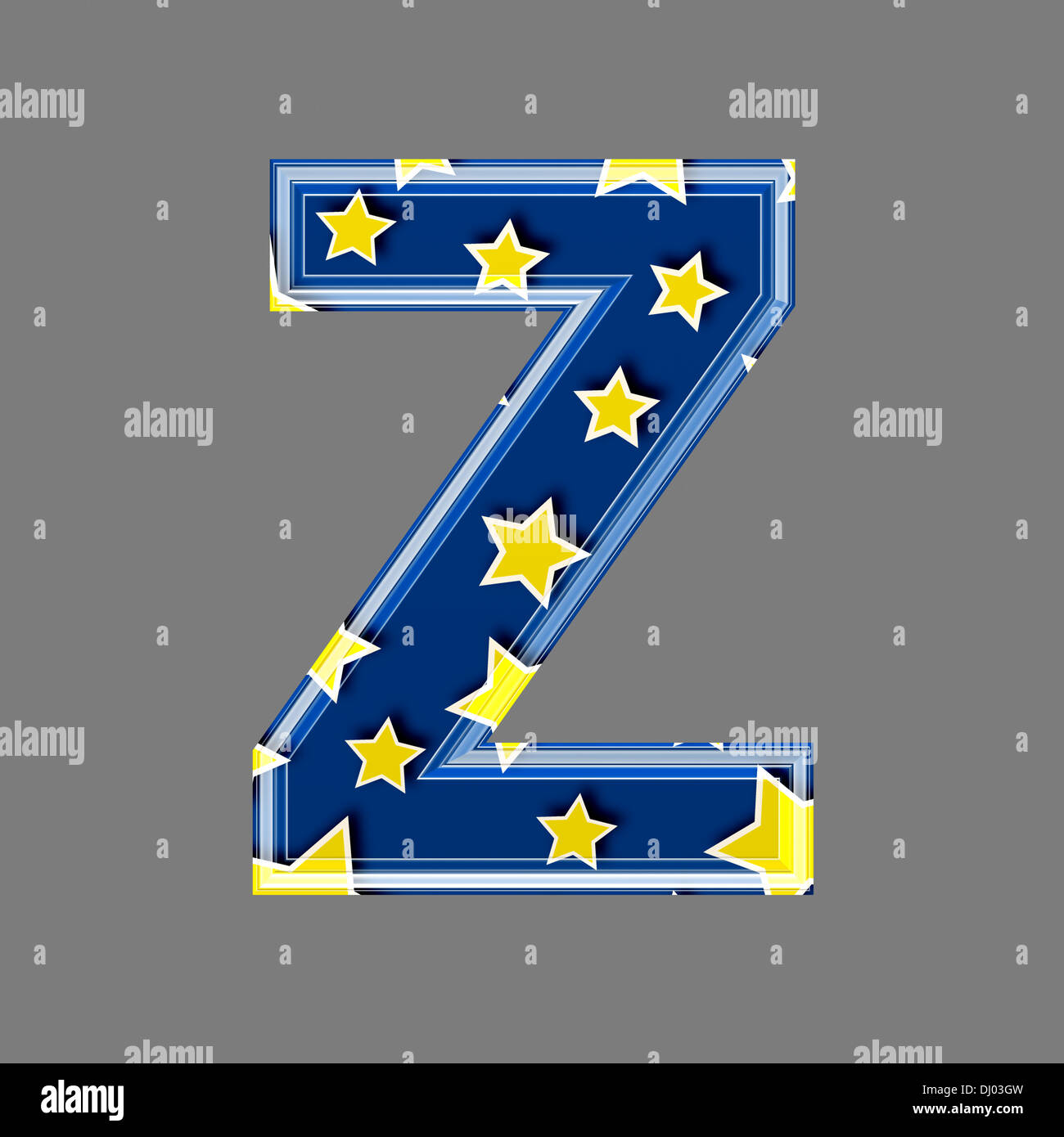 Three dimensional letter with star pattern - Z Stock Photo - Alamy