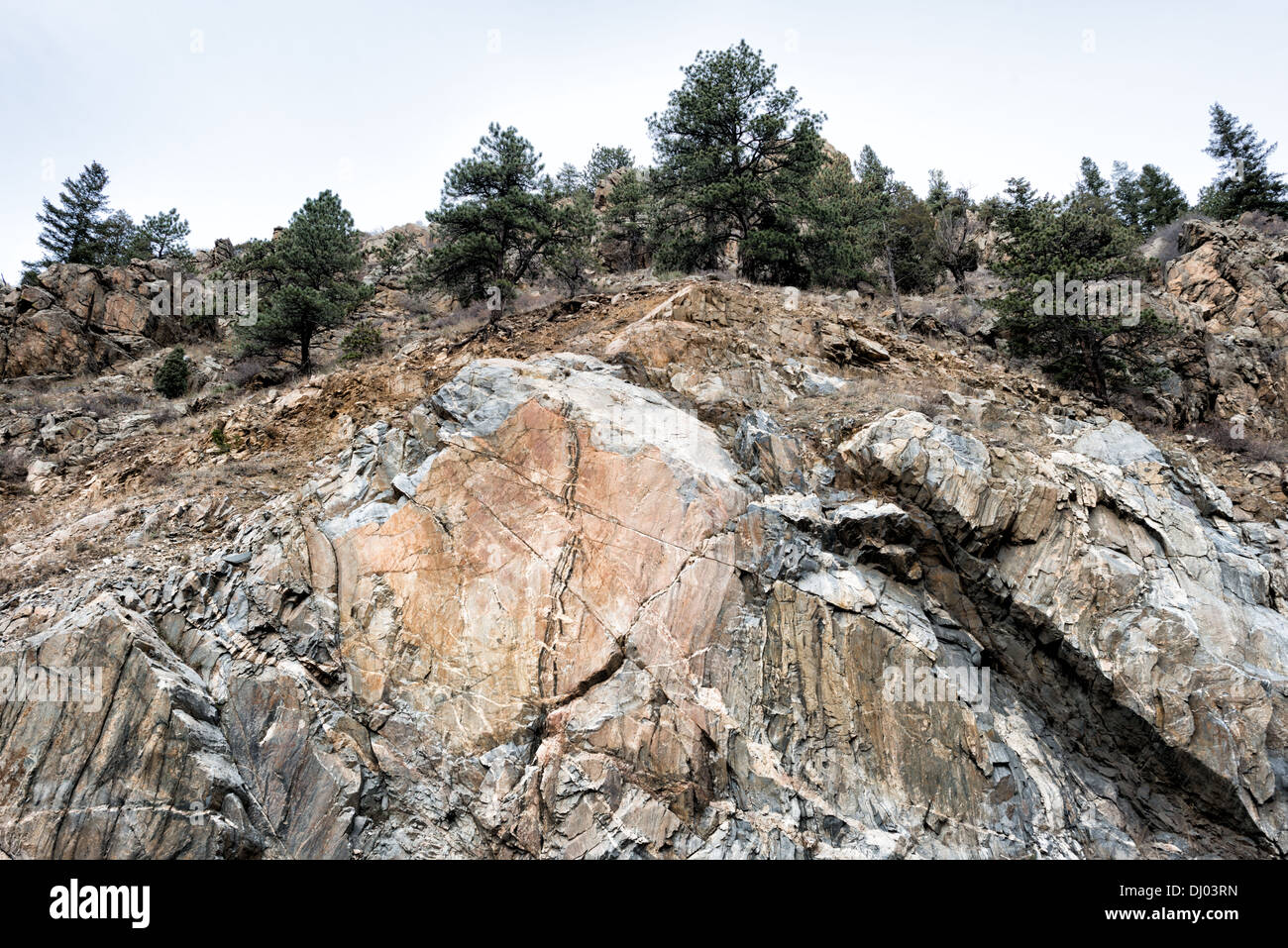 GOLDEN, Colorado - Cliffs along Clear Creek in Clear Creek Canyon on ...