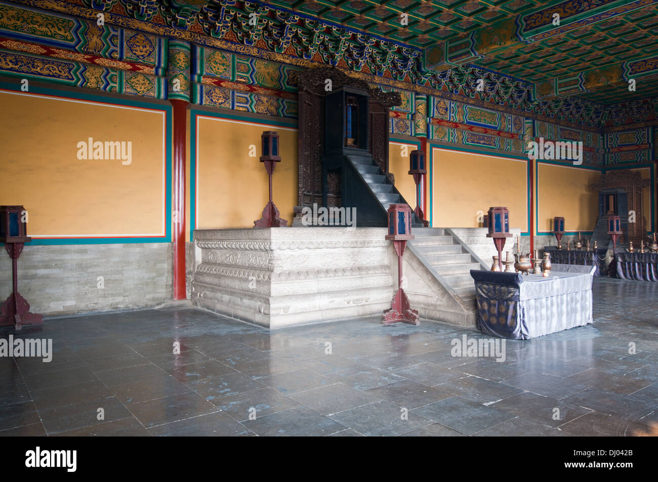 inside the Huangqian Hall (Imperial Hall of Heaven) in taoist Temple of ...