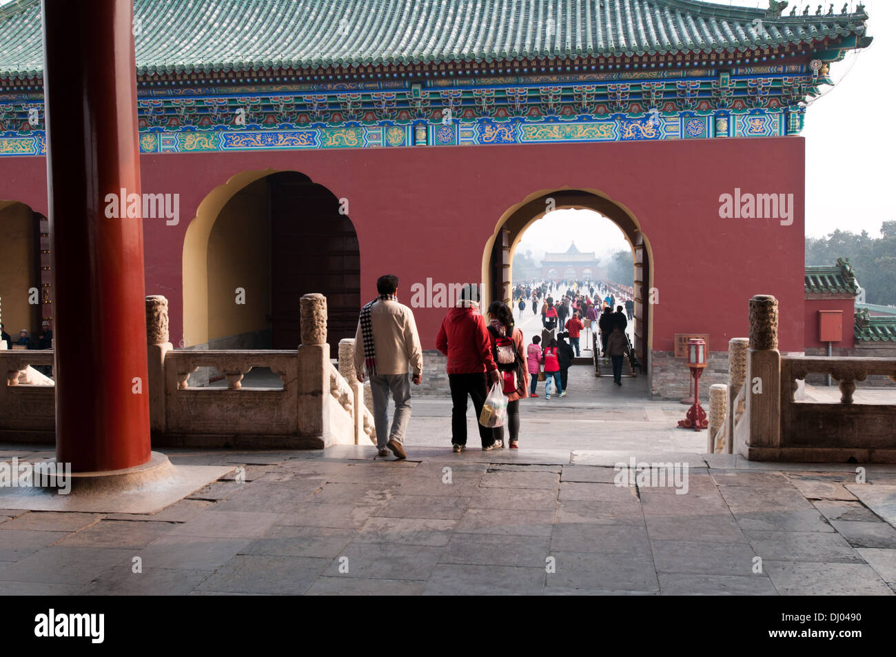 Gate on Danbi Bridge between Hall of Prayer for Good Harvest and ...