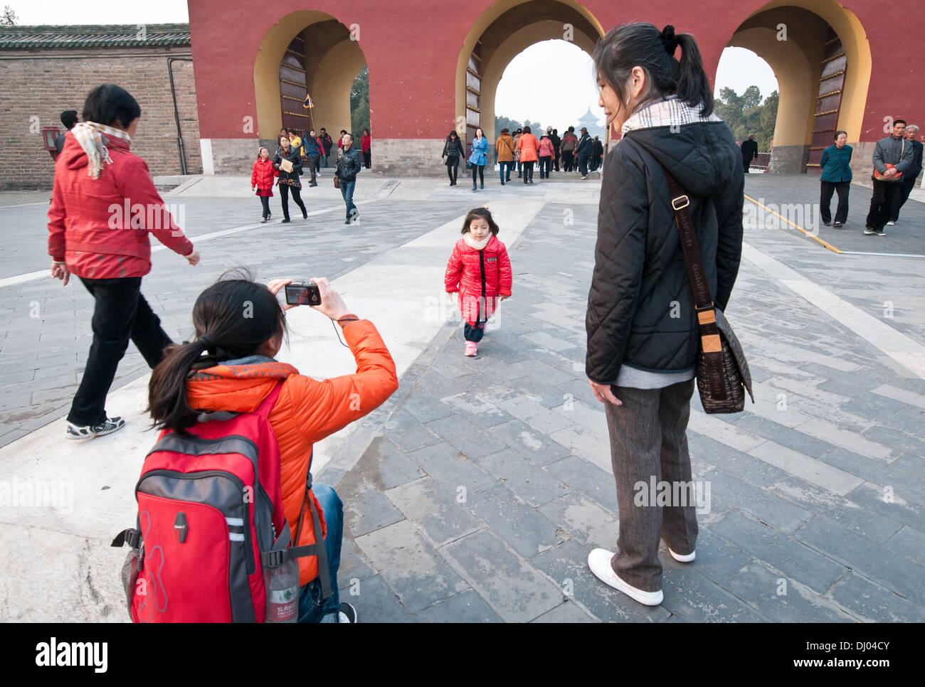 Gate on Danbi Bridge between Hall of Prayer for Good Harvest and ...