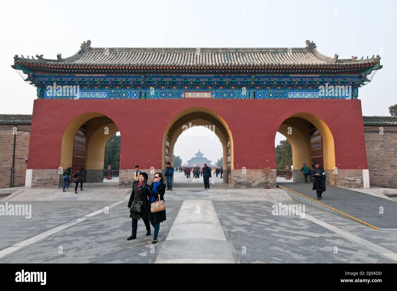 Gate on Danbi Bridge between Hall of Prayer for Good Harvest and ...
