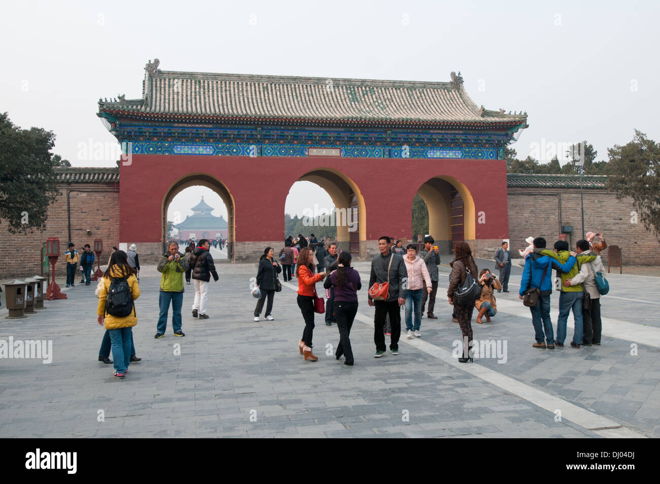 Gate on Danbi Bridge between Hall of Prayer for Good Harvest and ...