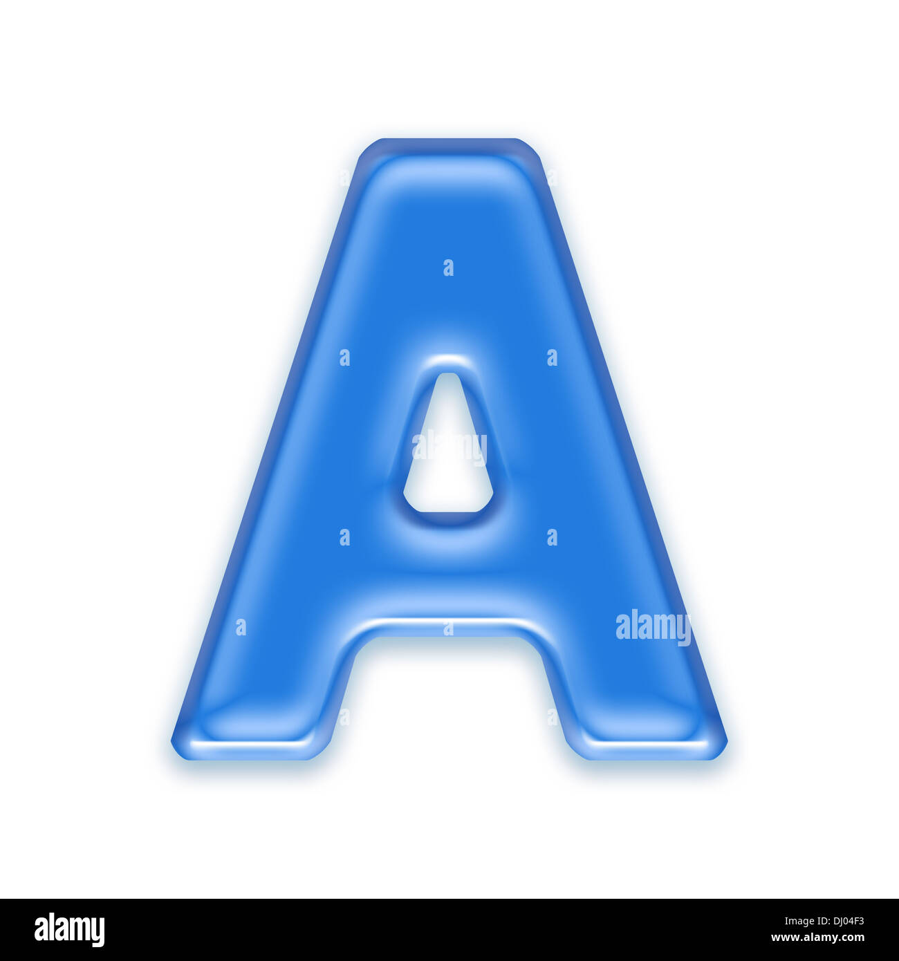 Aqua letter isolated on white background - A Stock Photo - Alamy