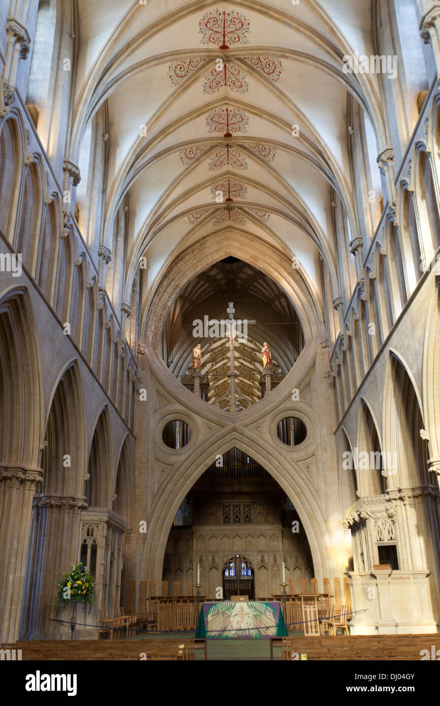 The strainer arches in the central tower of Wells Cathedral, Church of ...