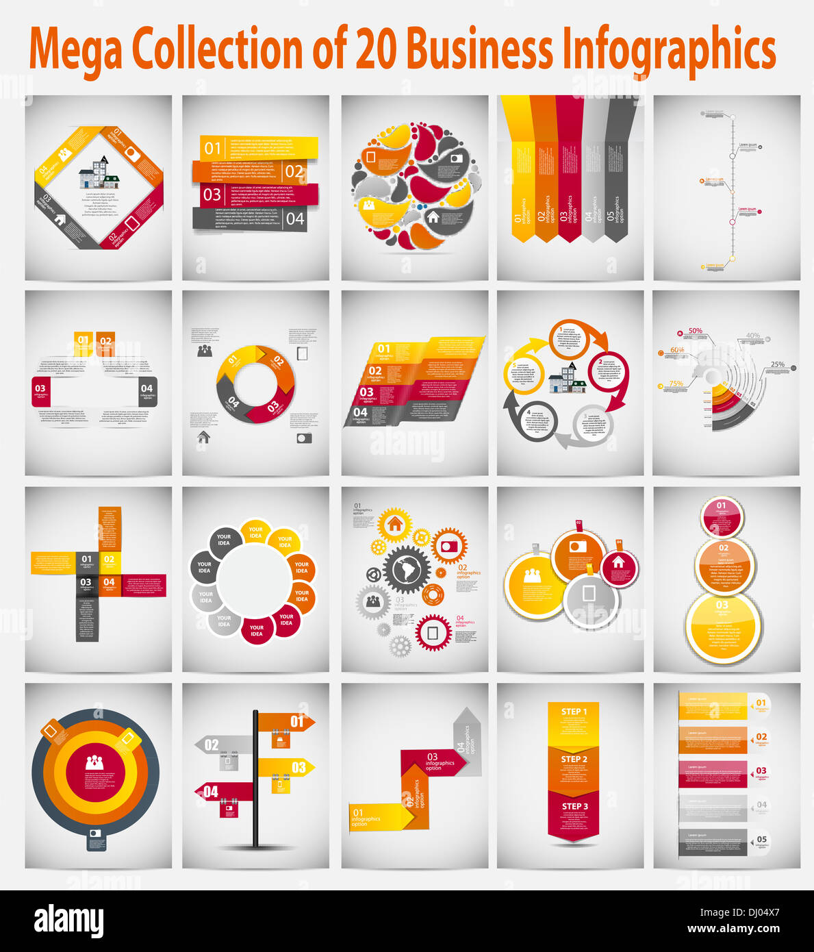 Mega collection infographic template business concept vector il Stock ...