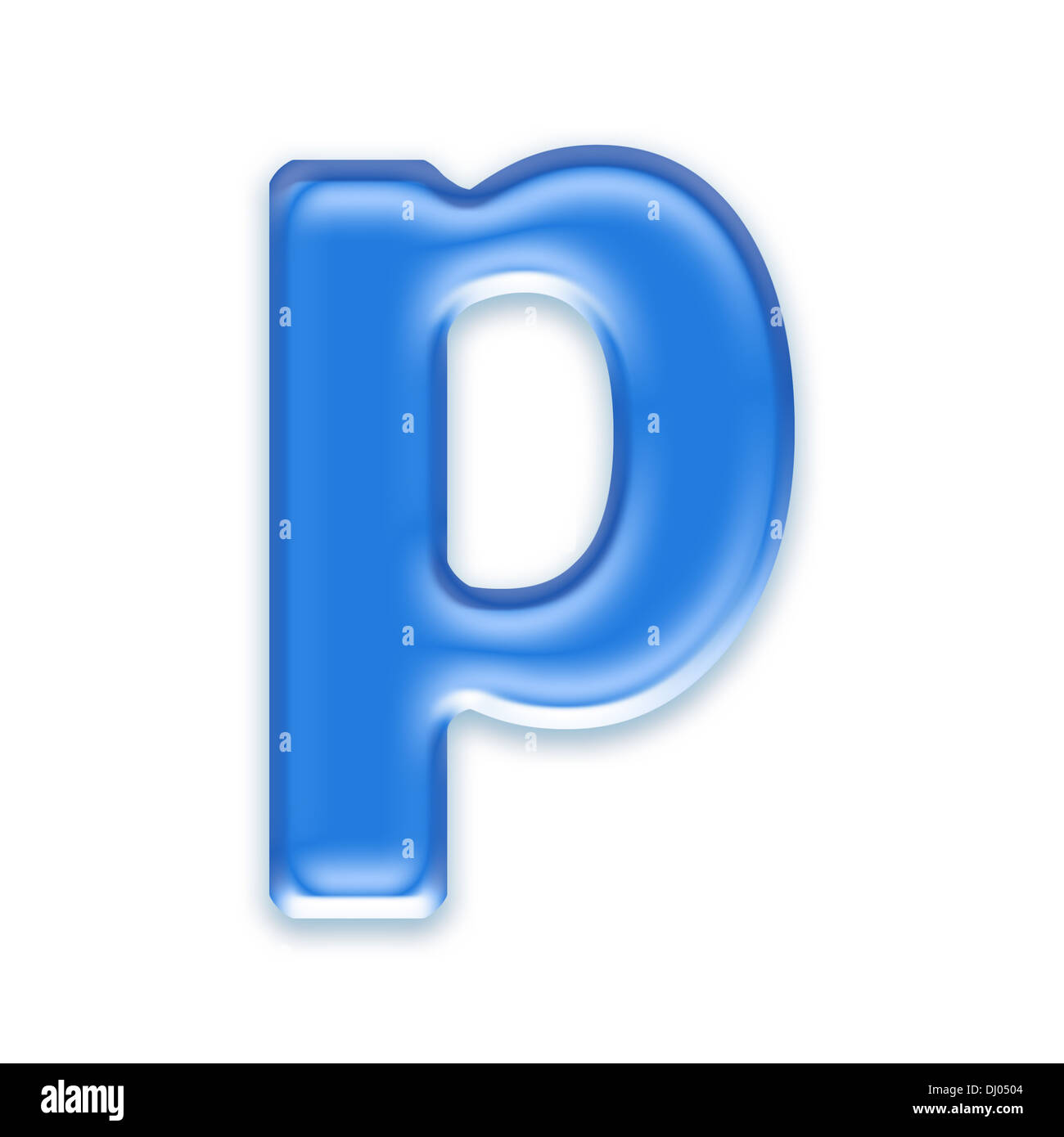 Aqua letter isolated on white background - p Stock Photo - Alamy