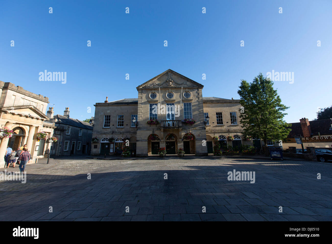 Wells, Market Place & Town Hall , Somerset, England Stock Photo - Alamy