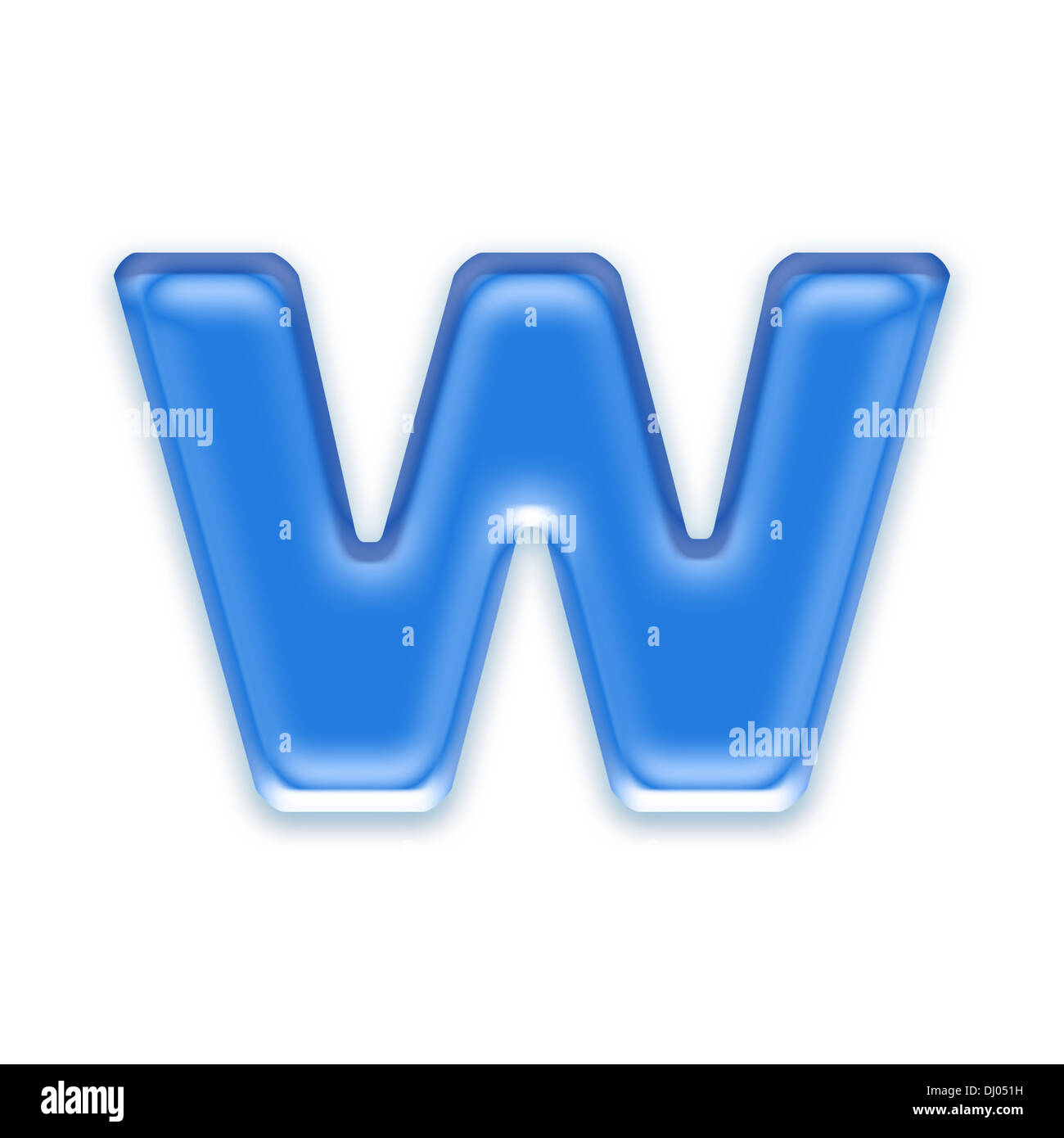 Aqua letter isolated on white background - w Stock Photo - Alamy