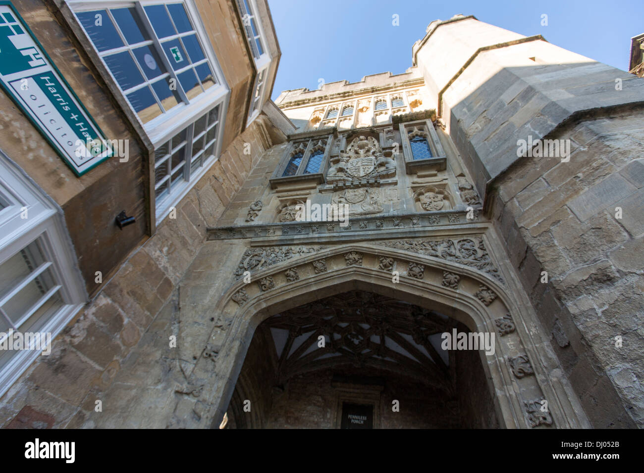 Penniless Porch, Market Square, Wells , Somerset, England Stock Photo ...