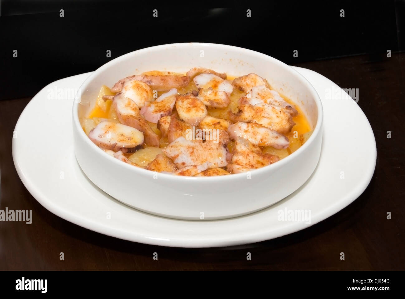 octopus in pepper, spanish typical food, also know as "pulpo a la ...