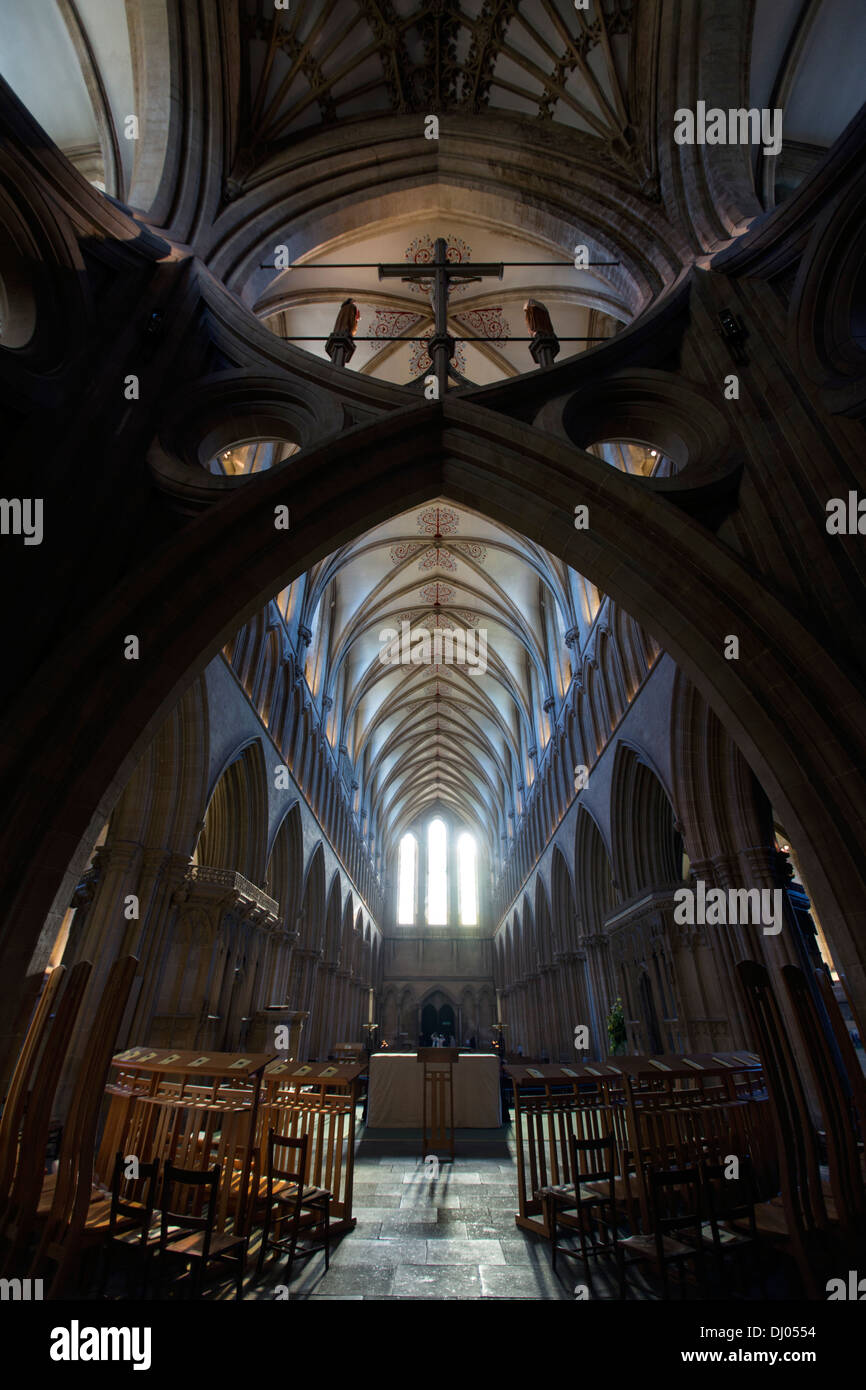 The strainer arches in the central tower of Wells Cathedral, Church of ...