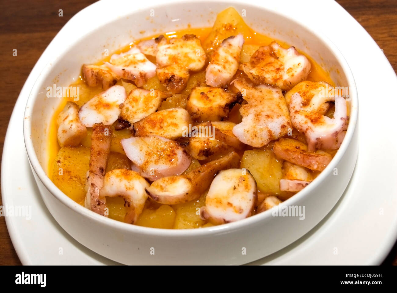 octopus in pepper, spanish typical food, also know as "pulpo a la ...