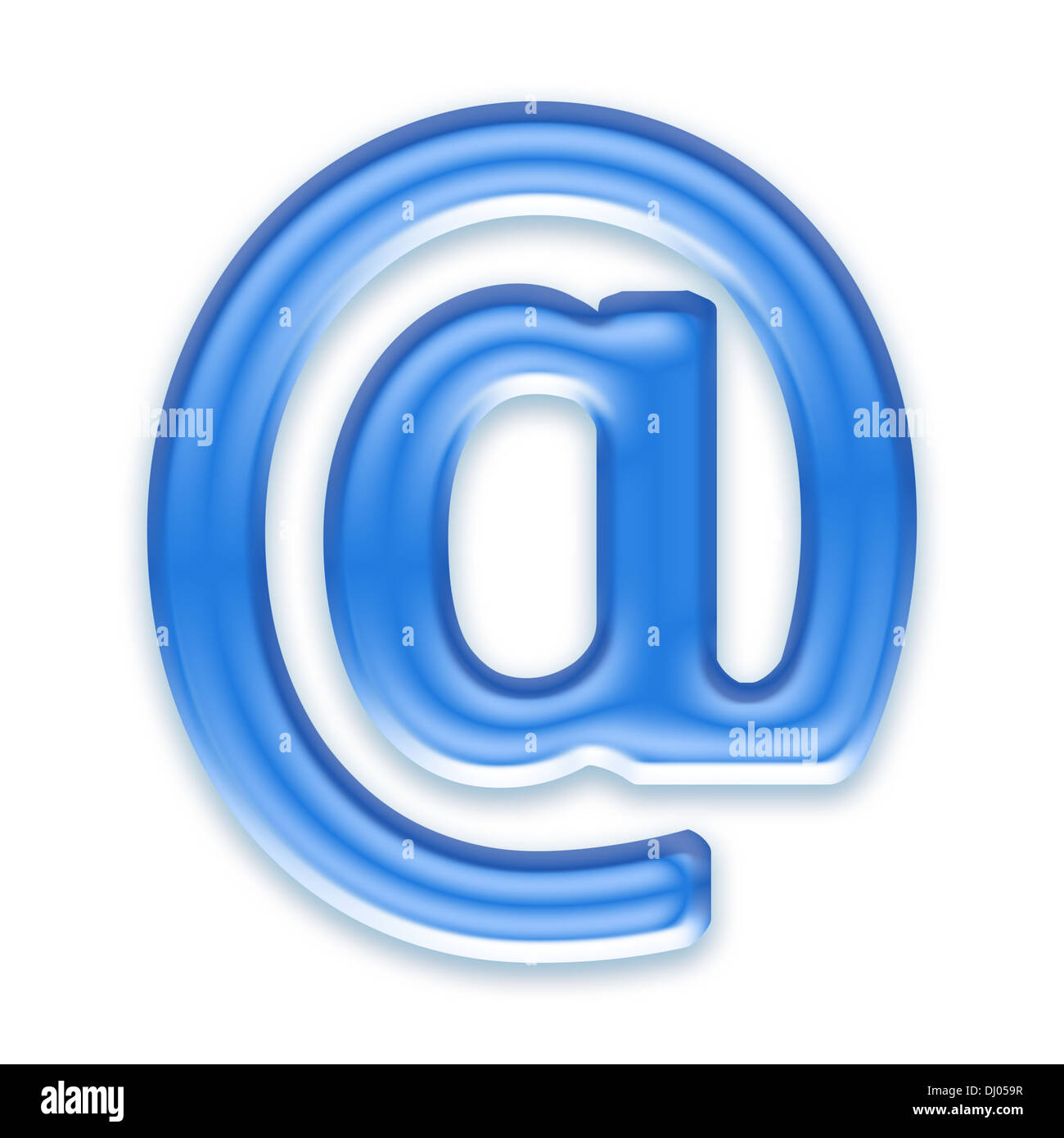 Aqua web sign isolated on white background - arobas Stock Photo - Alamy