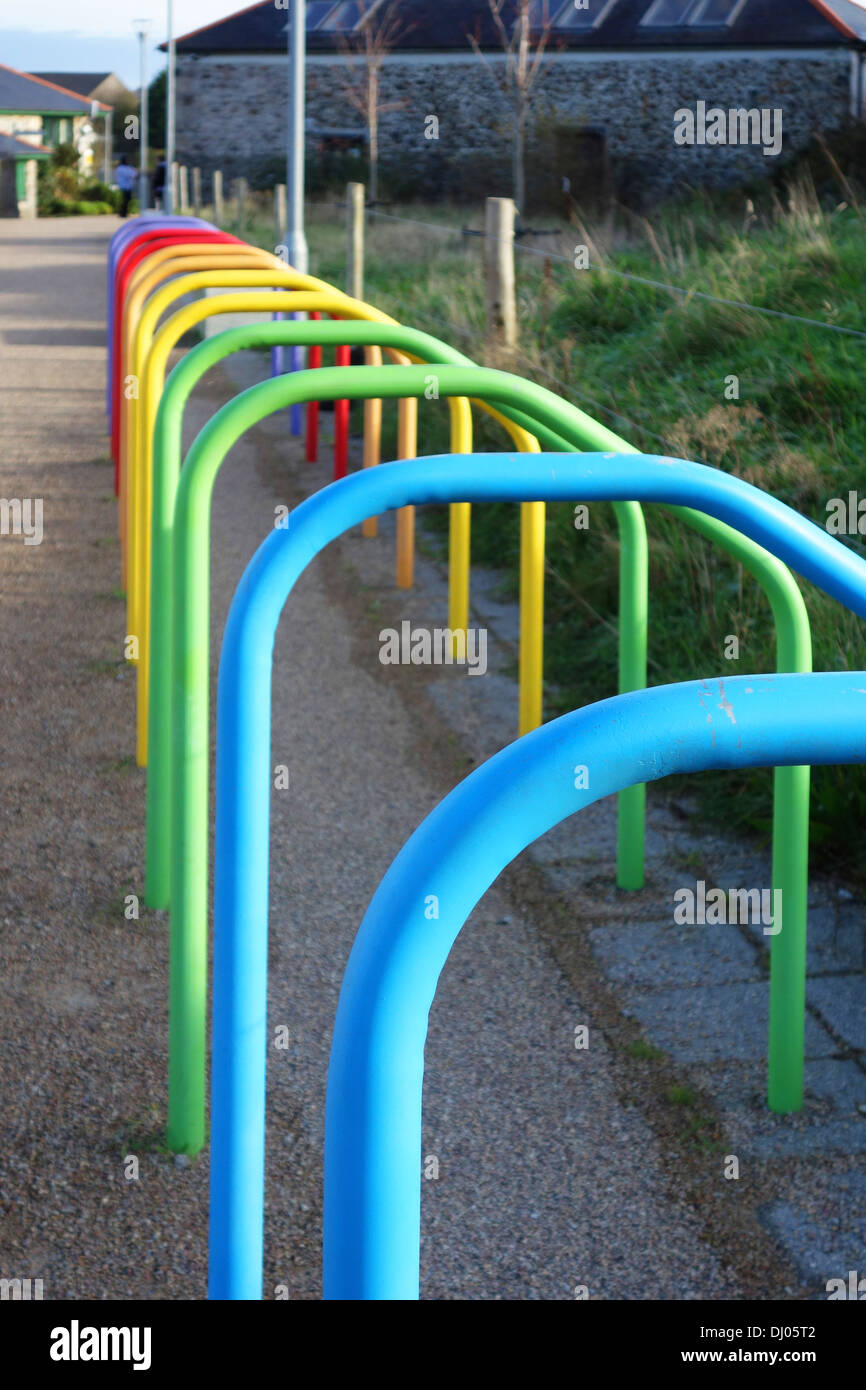 Bicycle parking rack Stock Photo - Alamy