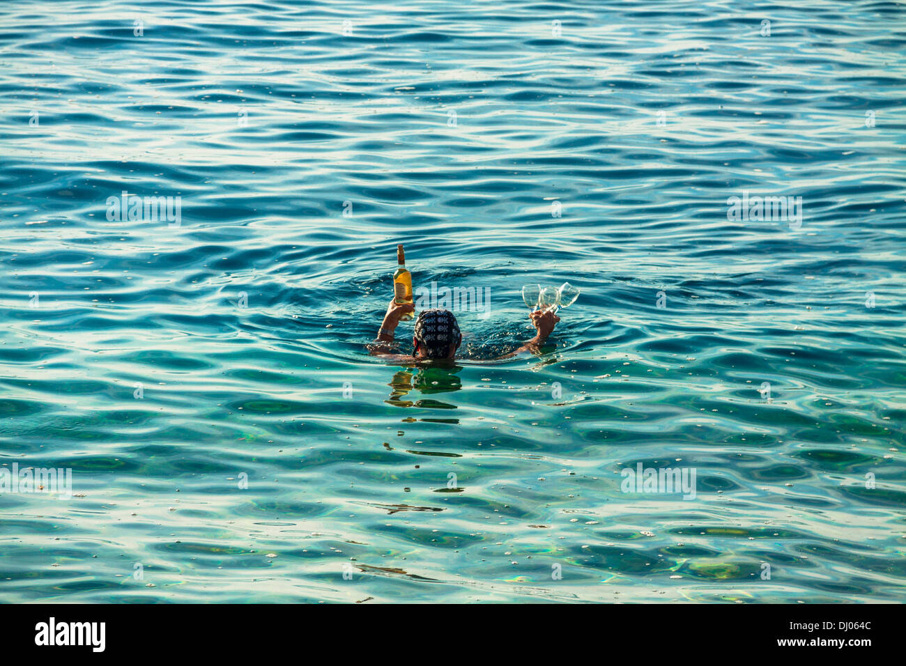 Wine delivery to Vaja bay near Racisce on Korcula island, Croatia Stock ...