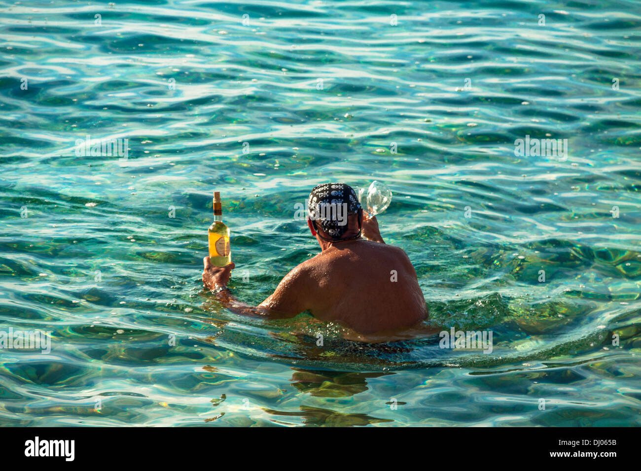 Wine delivery to Vaja bay near Racisce on Korcula island, Croatia Stock ...