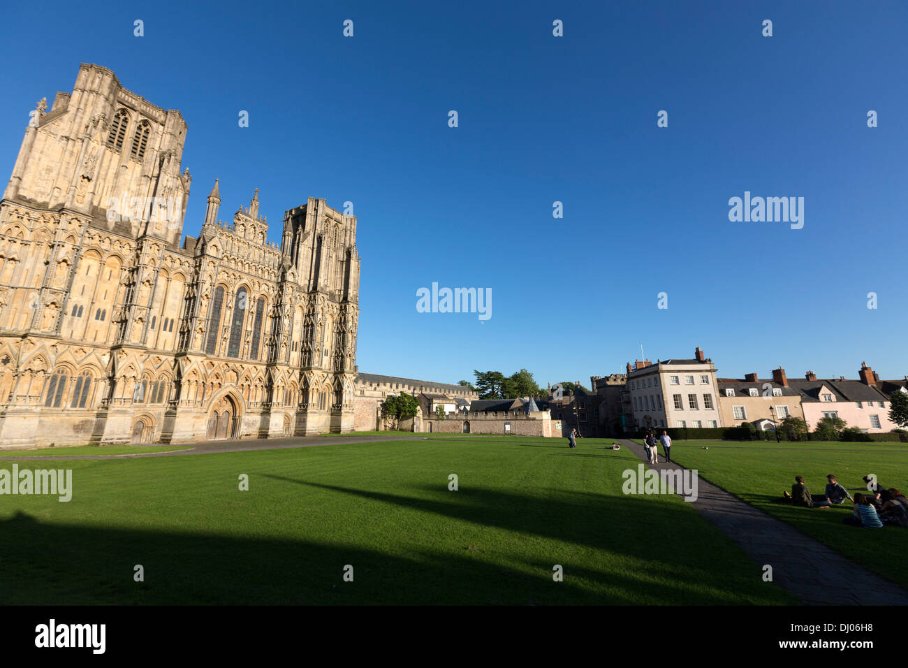 Wells Cathedral, West front , Church of England, Somerset, UK Stock ...