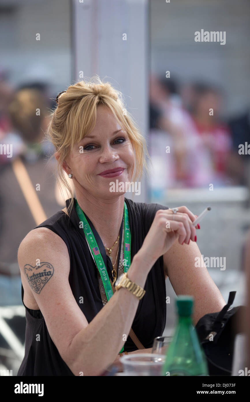 American actress Melanie Griffith at the United States Grand Prix at ...