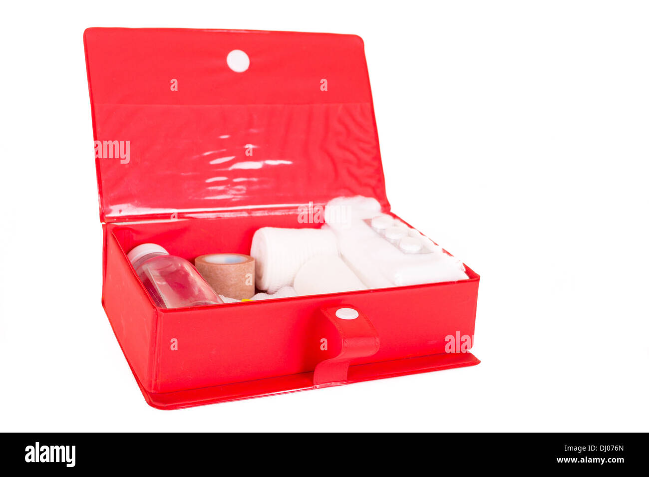 First-Aid kit stocked with essential elements Stock Photo - Alamy