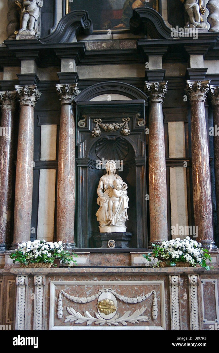 Inside Onze Lieve Vrouwekerk (Church of Our Lady) is Michelangelo's "Madonna and Child," Bruges ...