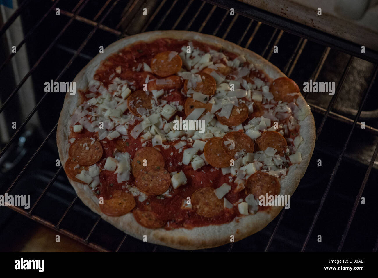 fresh food pizza cheese meat spices Stock Photo - Alamy