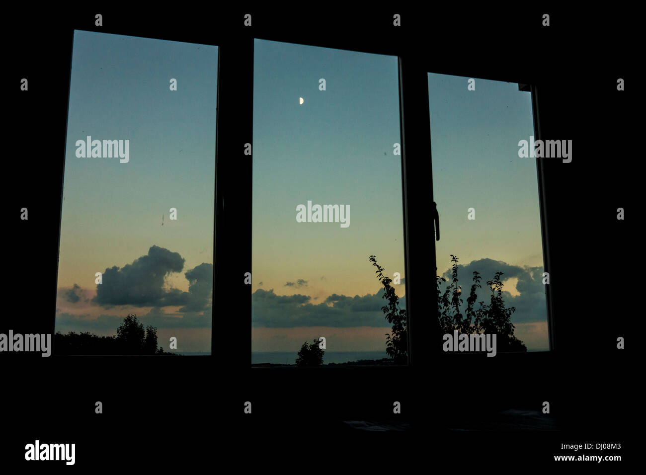moon clouds tree low storm clouds Stock Photo - Alamy
