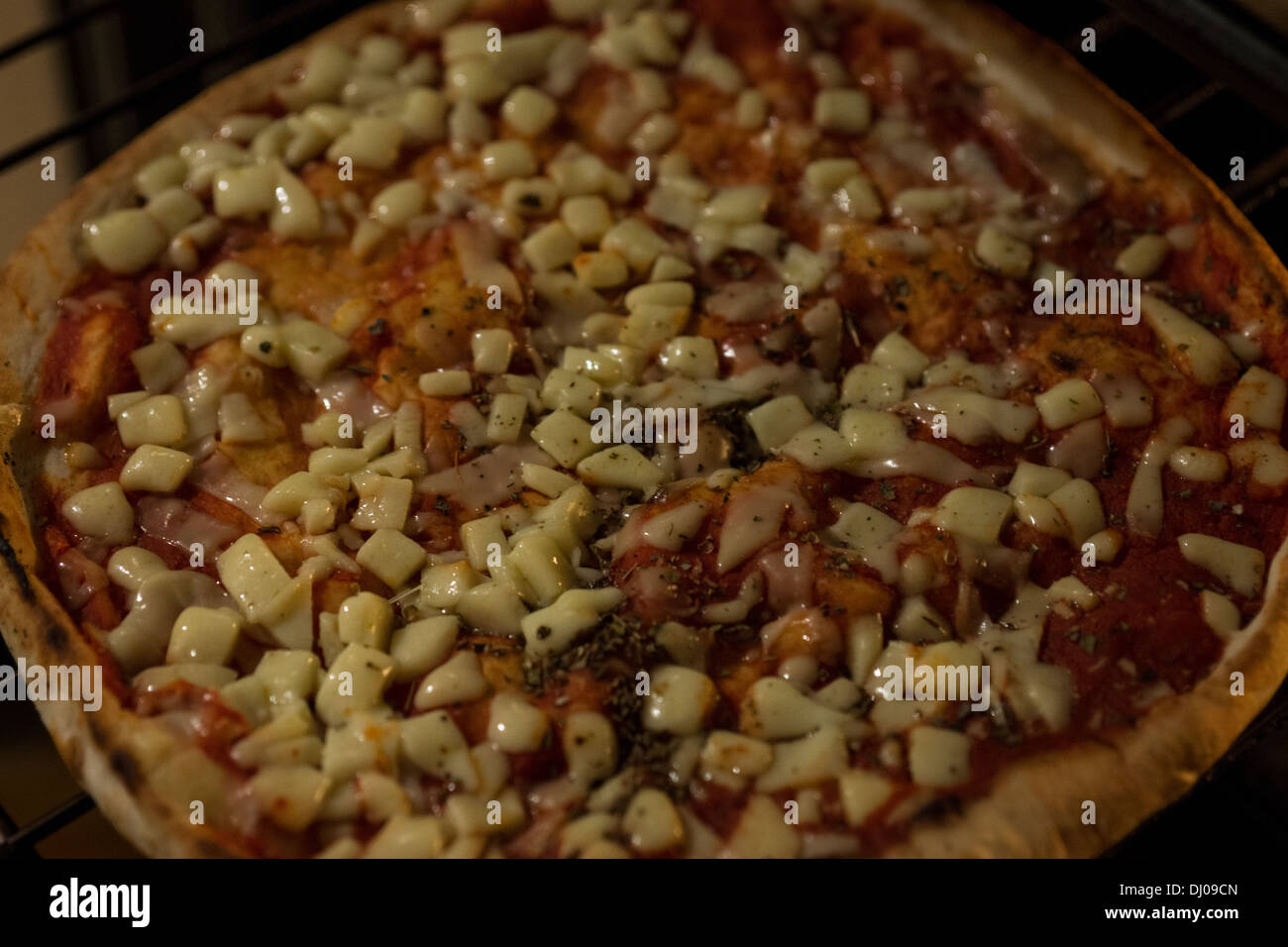 fresh food pizza cheese meat spices Stock Photo - Alamy