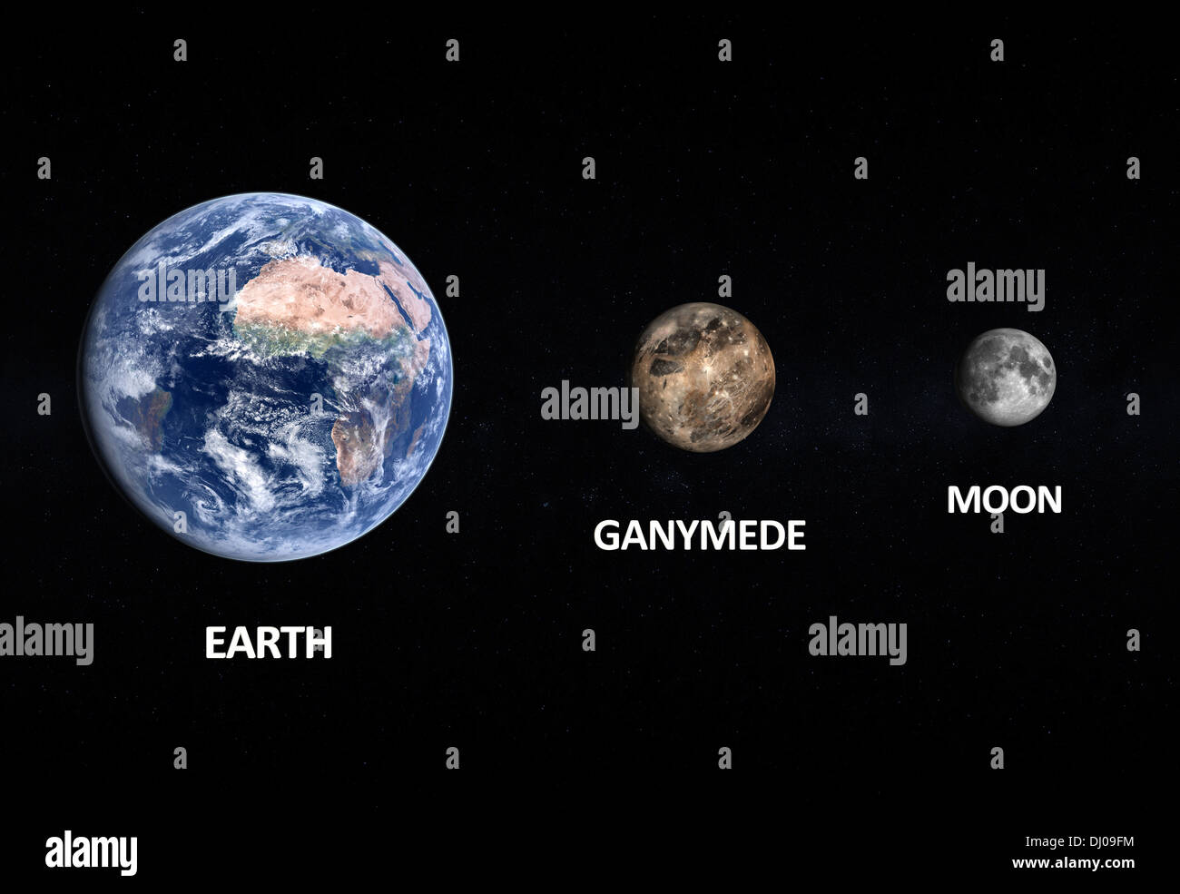 Rendered size comparison jupiter moon hi-res stock photography and ...