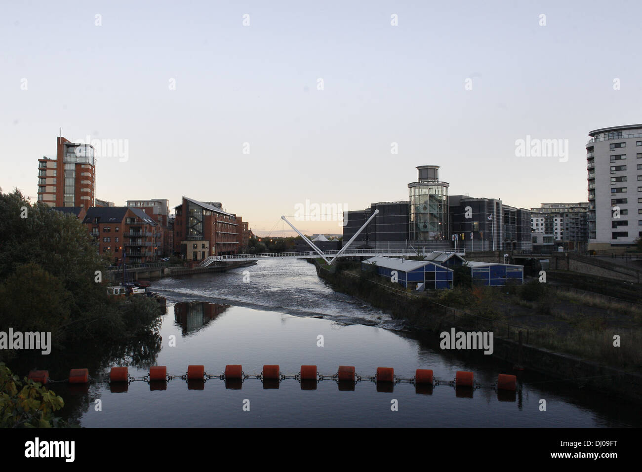 river Aire and royal armouries museum Leeds, West Yorkshire, UK Stock ...