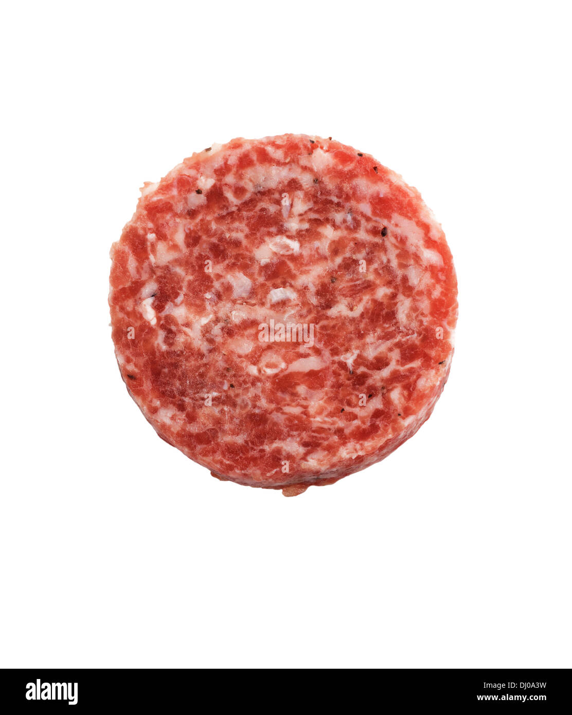 Raw Hamburger Patty Isolated On White Stock Photo - Alamy