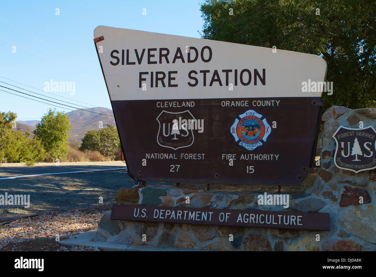Fire station road sign hi-res stock photography and images - Alamy