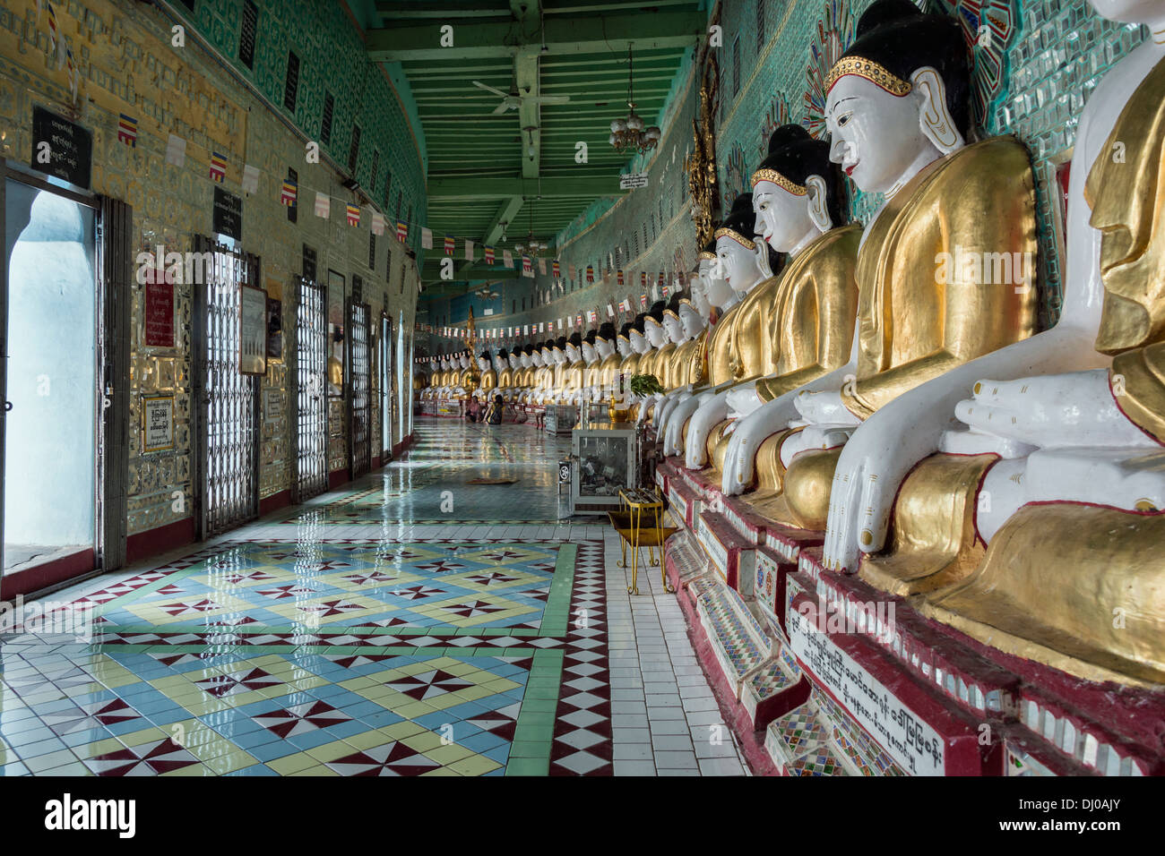 Porcelain Buddha statues #3, U Min Thonze Caves, Sagaing Hill, Mandalay ...