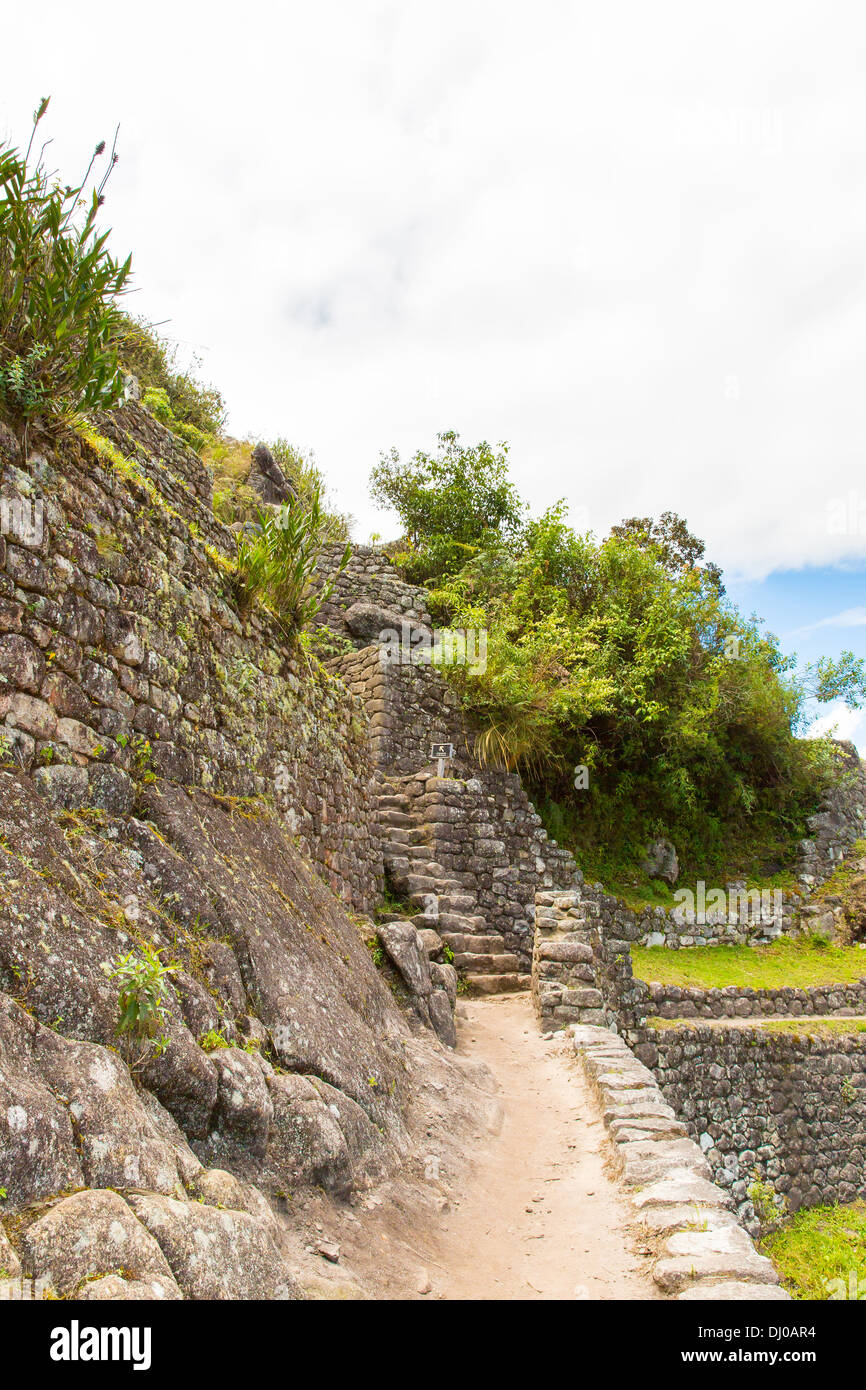 Inca Wall in Machu Picchu Peru South America. Example of polygonal ...