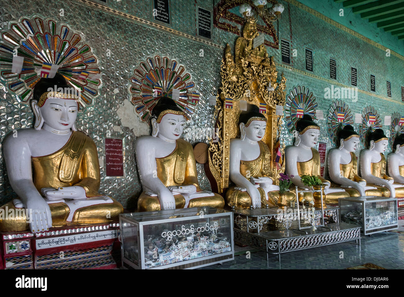 Porcelain Buddha statues #4, U Min Thonze Caves, Sagaing Hill, Mandalay ...