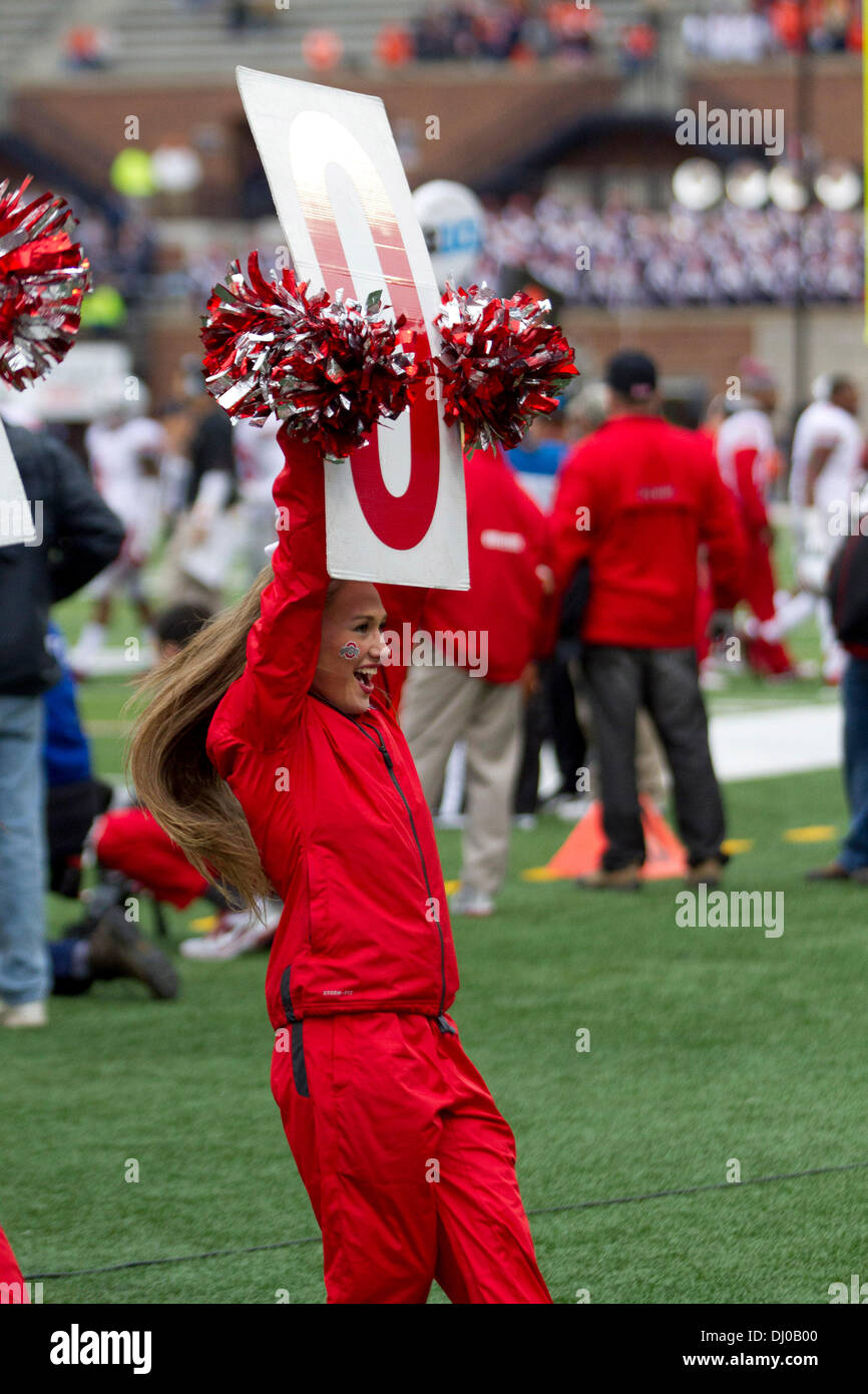 Champaign, Illinois, USA. 16th Nov, 2013. Ohio State cheerleader ...