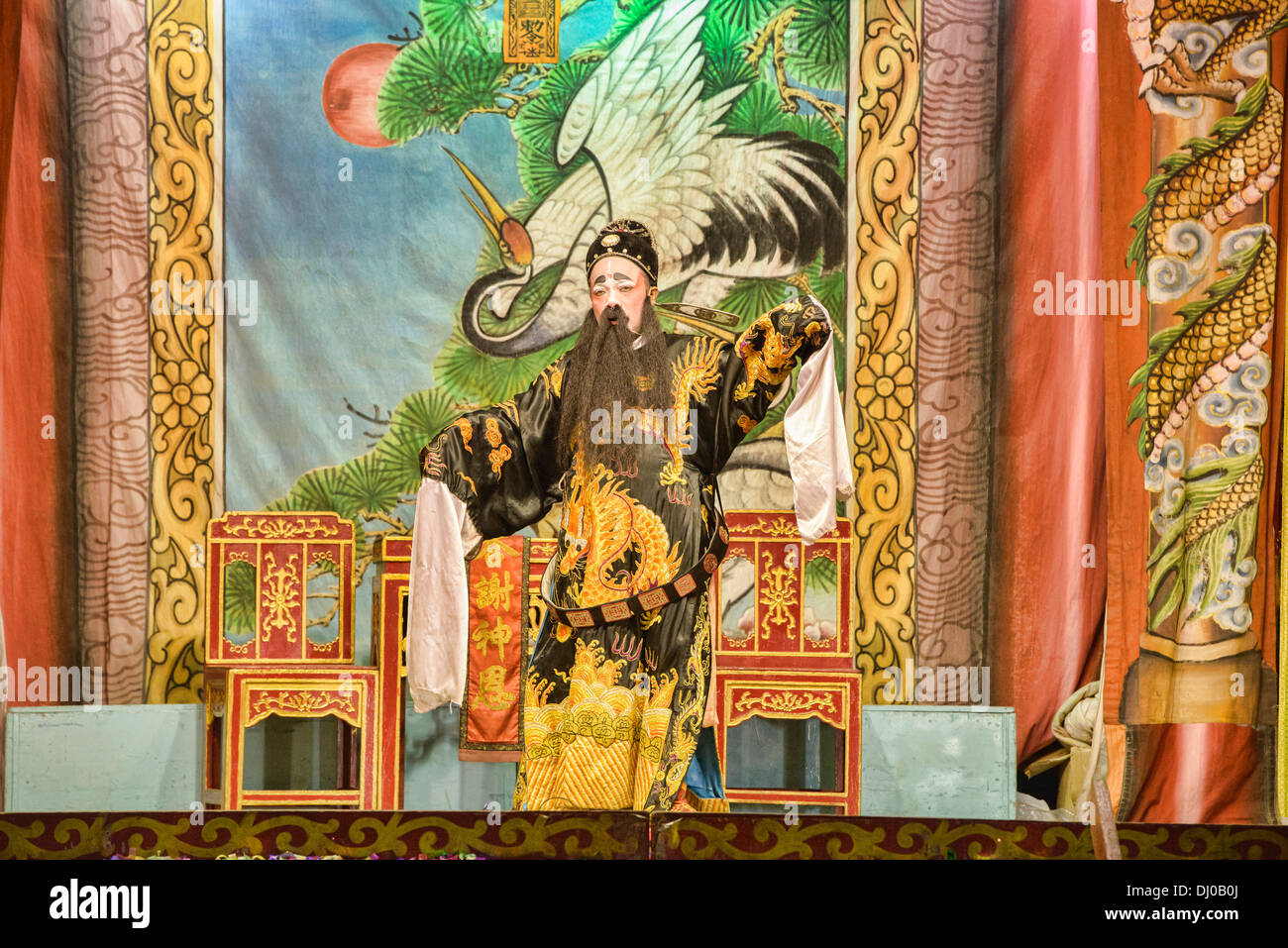 Chinese opera performer on stage at the Vegetarian Festival in Bangkok ...