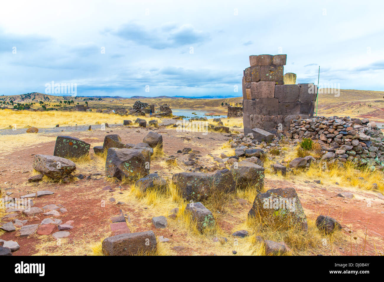 Funerary towers in Sillustani, Peru,South America- Inca prehistoric ...