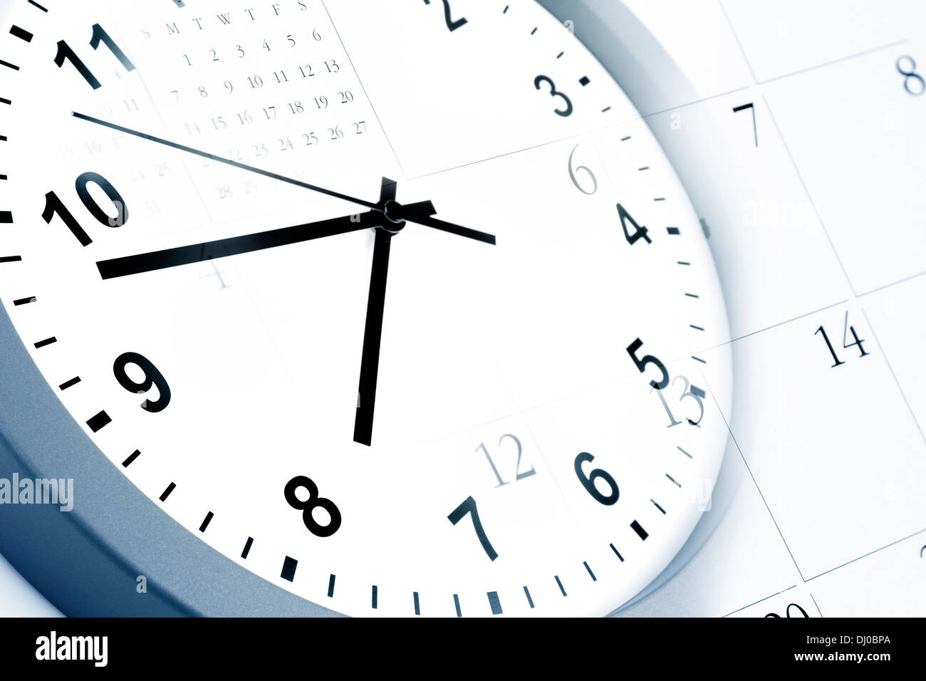 Clock face and calendar composite Stock Photo - Alamy
