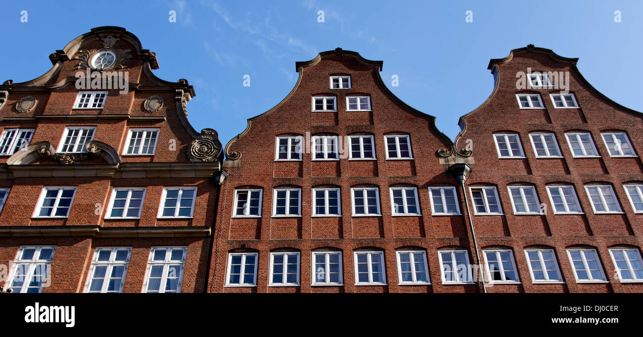 Historic trader houses in the old hanseatic trade city of Hamburg ...