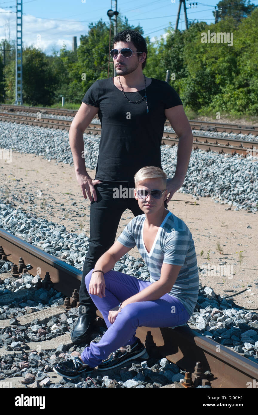 Men guys model male railway hi-res stock photography and images - Alamy