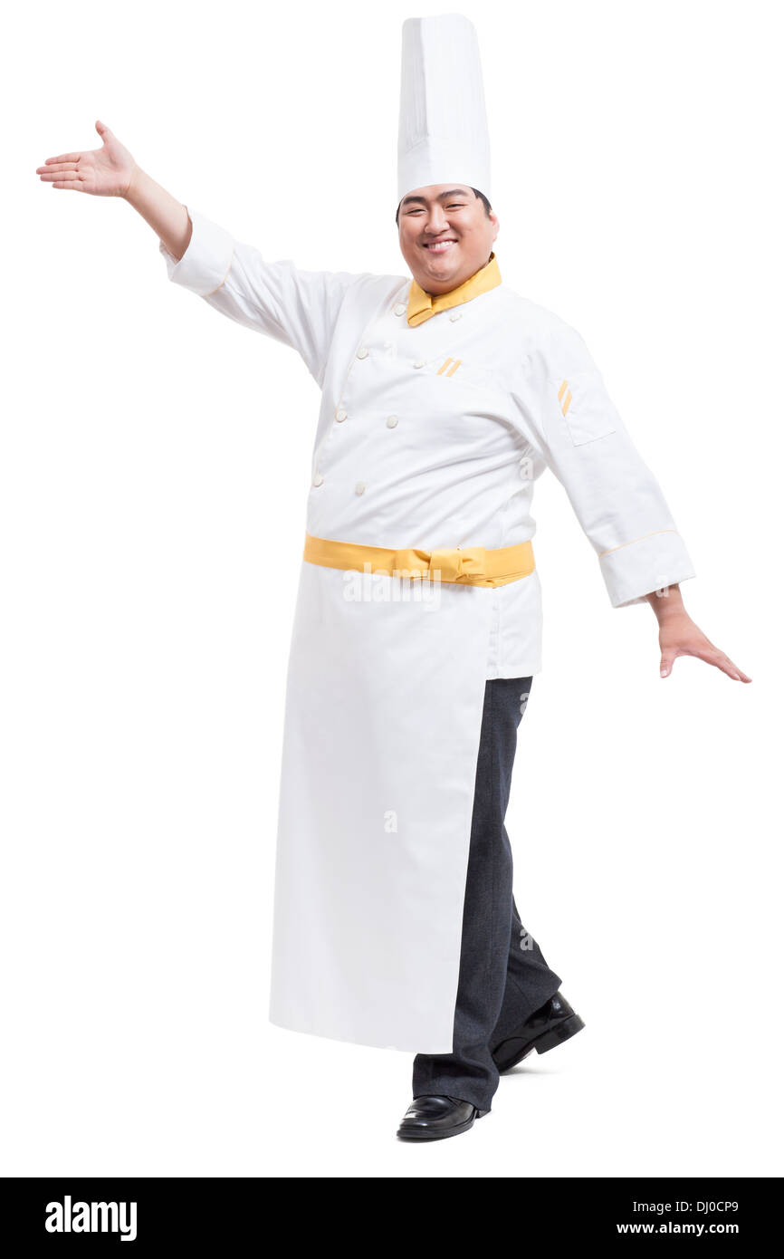 Cheerful Chubby cook posing Stock Photo - Alamy