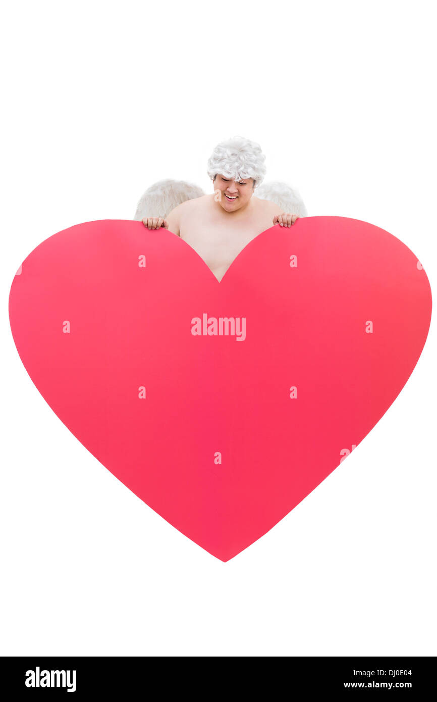 Chubby angel with a big heart shape Stock Photo - Alamy
