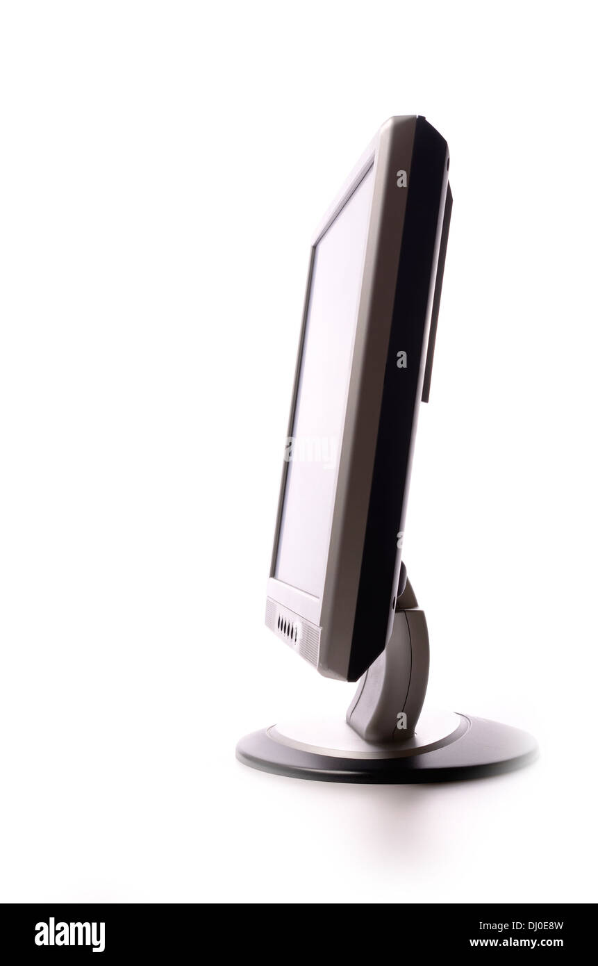 Flatscreen monitor on white Stock Photo - Alamy