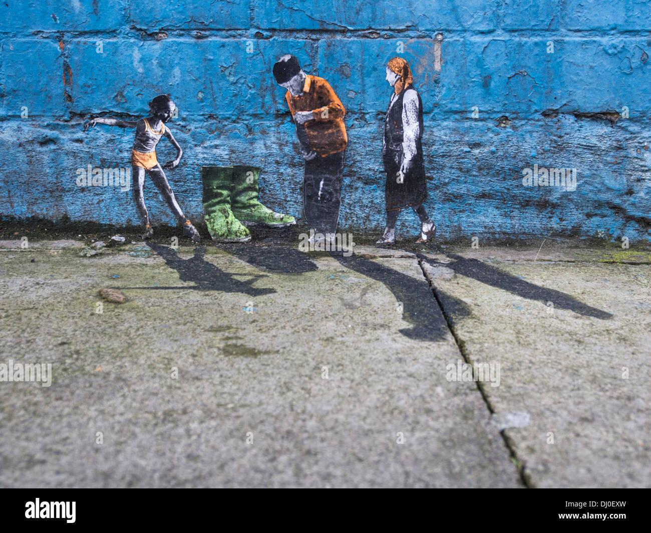 Street art by Pablo Delgado in the east end of London Stock Photo - Alamy