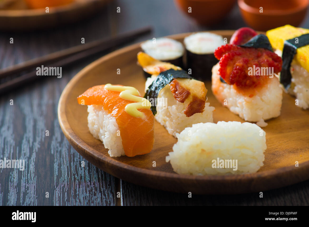 fresh sushi traditional japanese food Stock Photo - Alamy