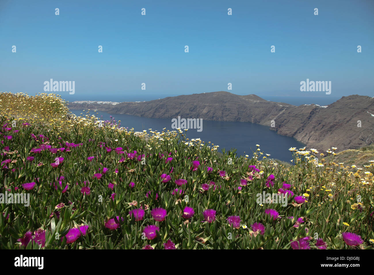 Oceanfront on Santorini island in the Cyclades (Greece Stock Photo - Alamy