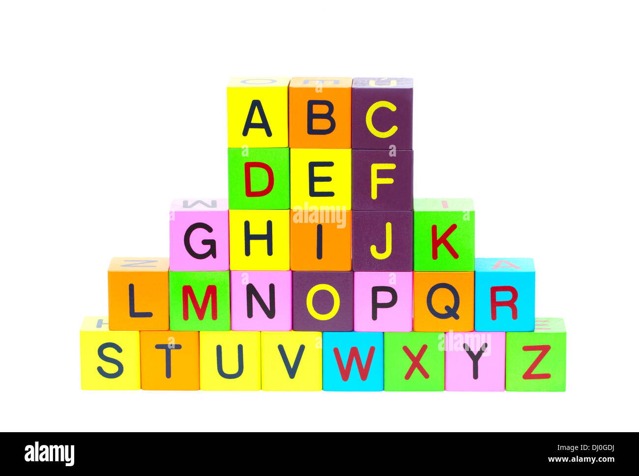 Wooden blocks with letters isolated on white background Stock Photo - Alamy