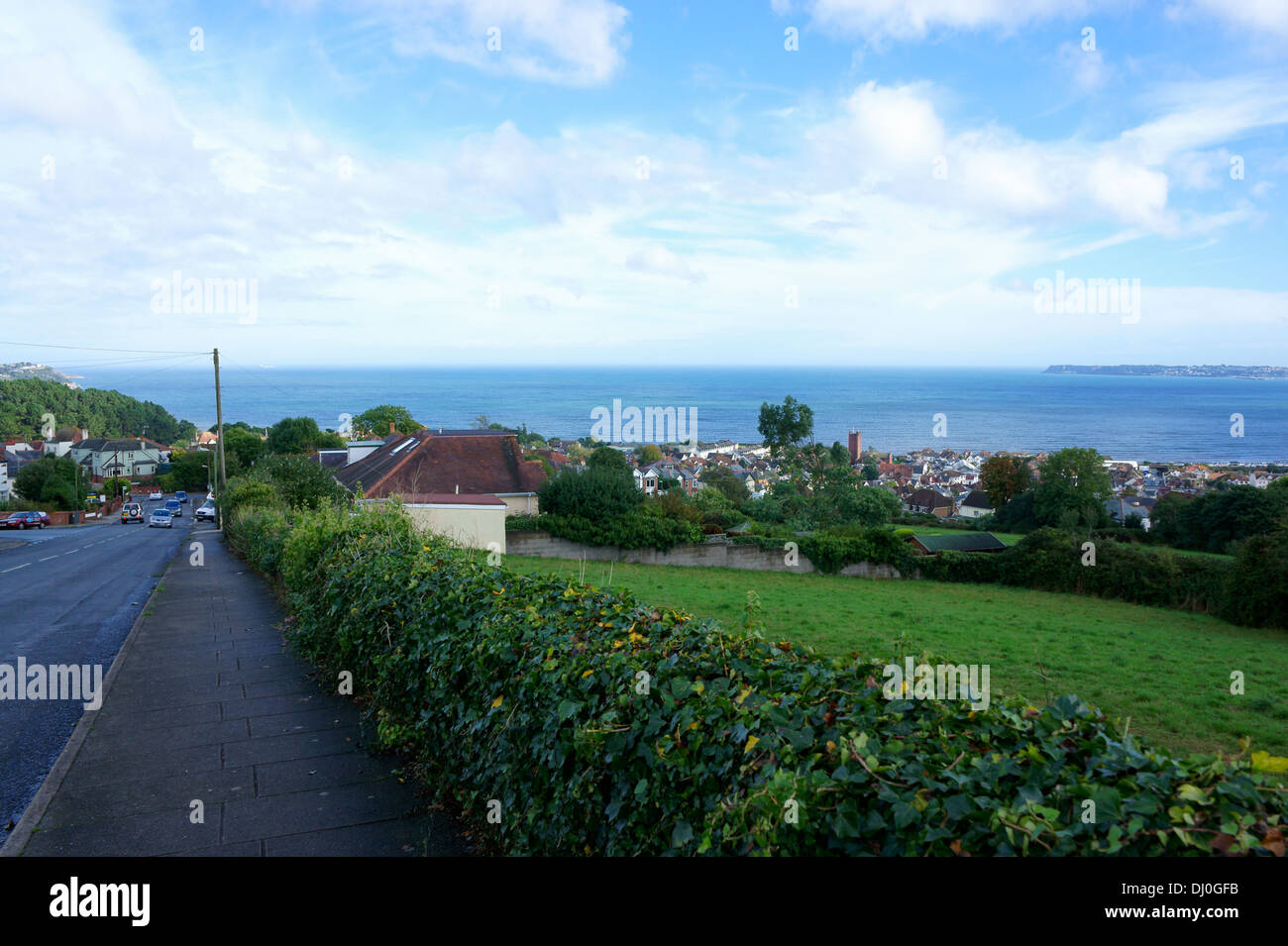 Looking across Paignton and Torbay from Preston, Devon, England Stock ...